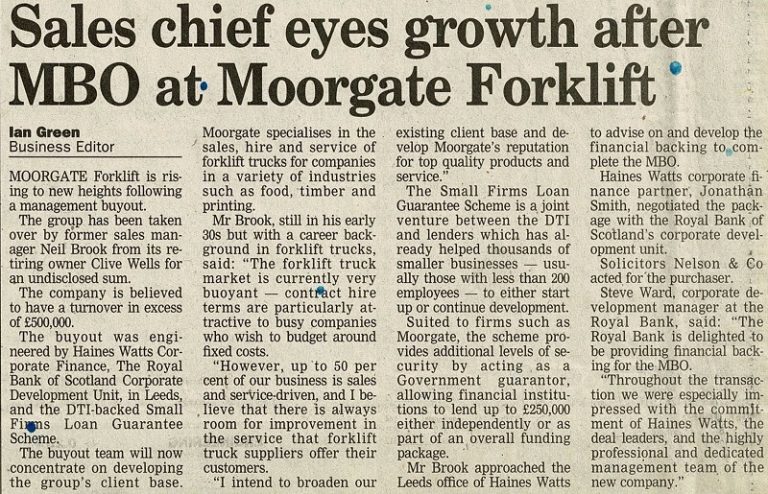 The story of Moorgate | Moorgate Forklifts